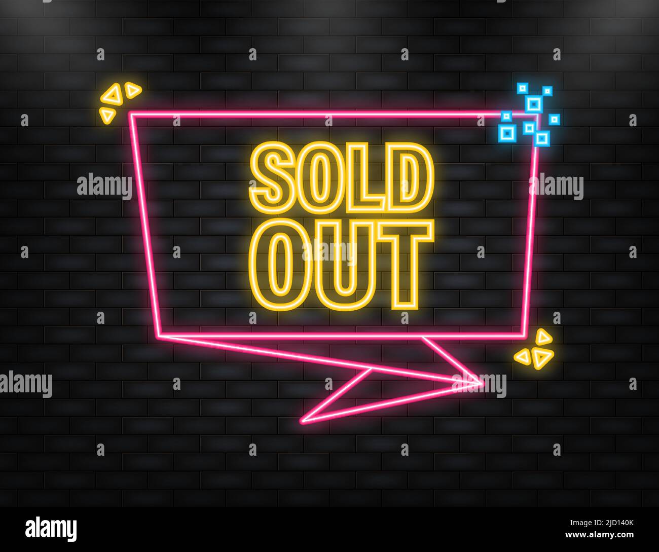 Neon Icon. Sold out sign. Vector illustration Stock Vector Image & Art ...