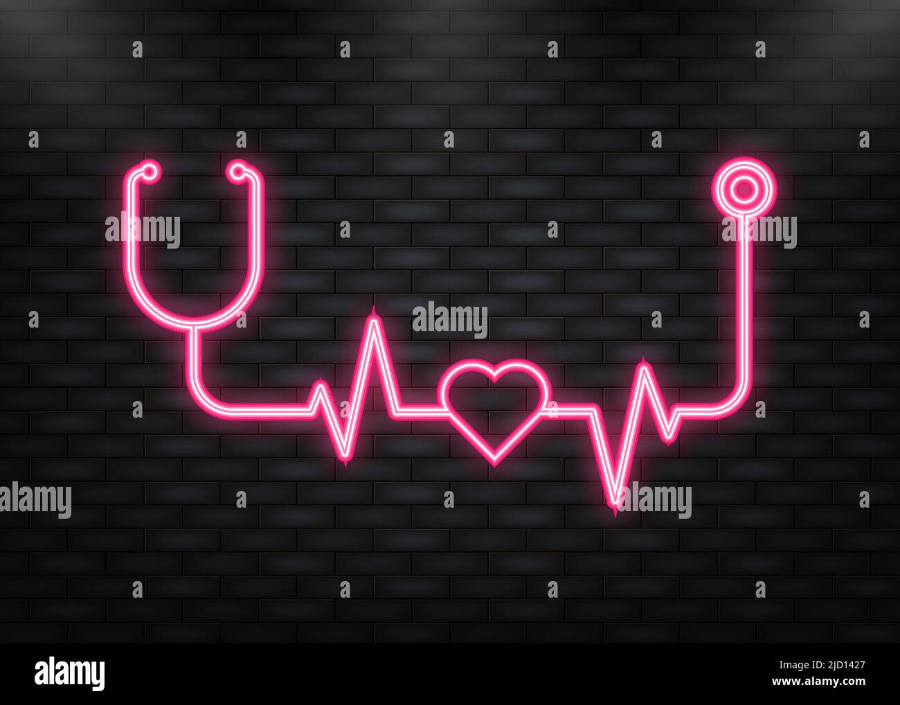 Heart rate sign in neon hi-res stock photography and images - Alamy