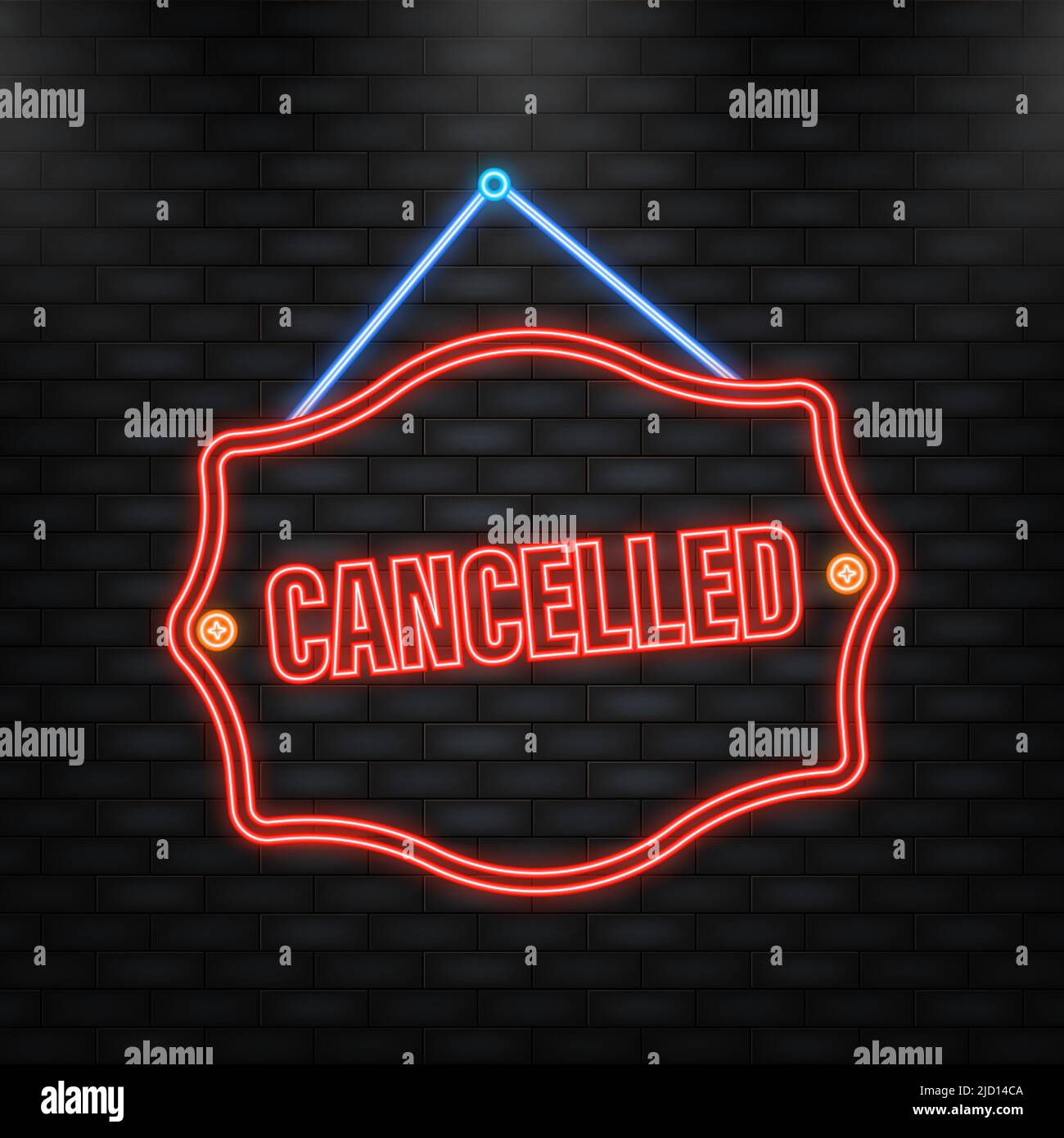 Neon Icon. Illustration with red cancelled. Red textured illustration ...