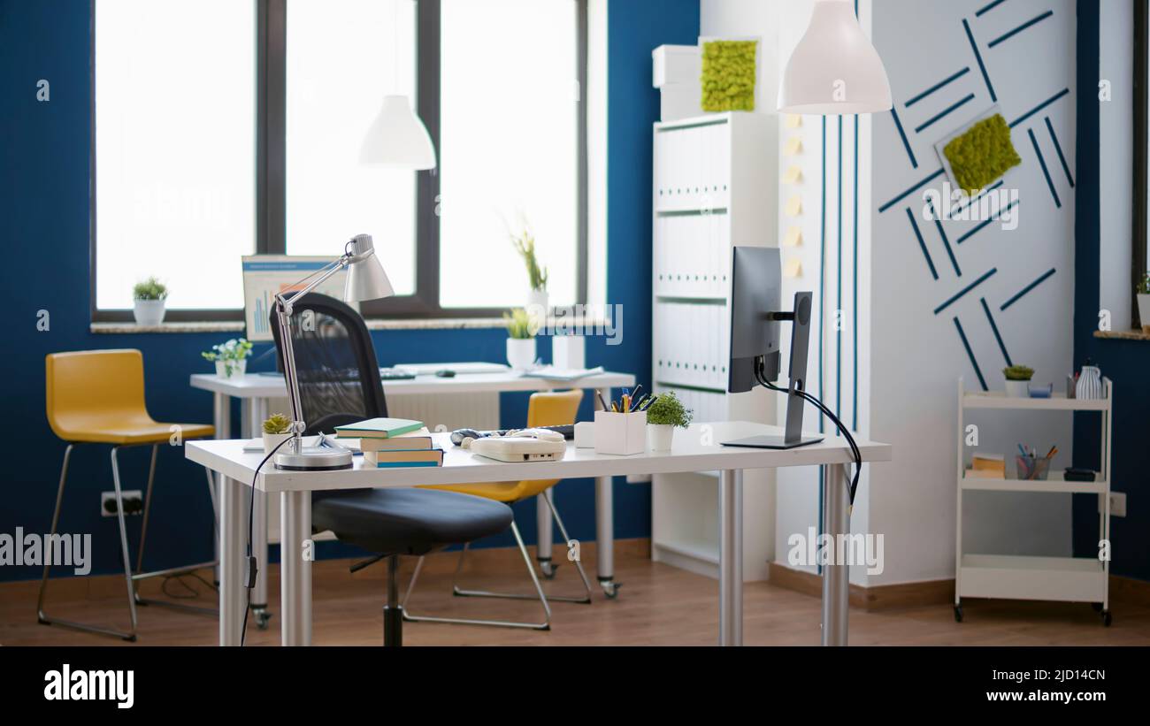 No people in professional business office with e commerce data on ...