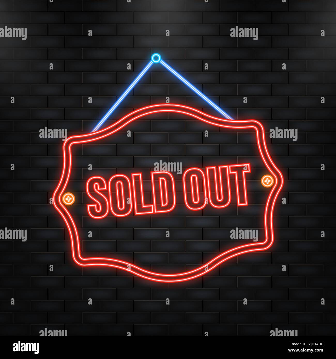 Neon Icon. Sold out sign vector illustration Stock Vector Image & Art ...