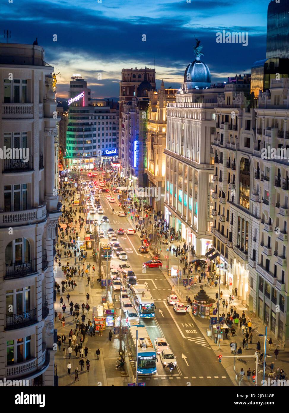 A busy street Madrid, Spain Stock Photo - Alamy