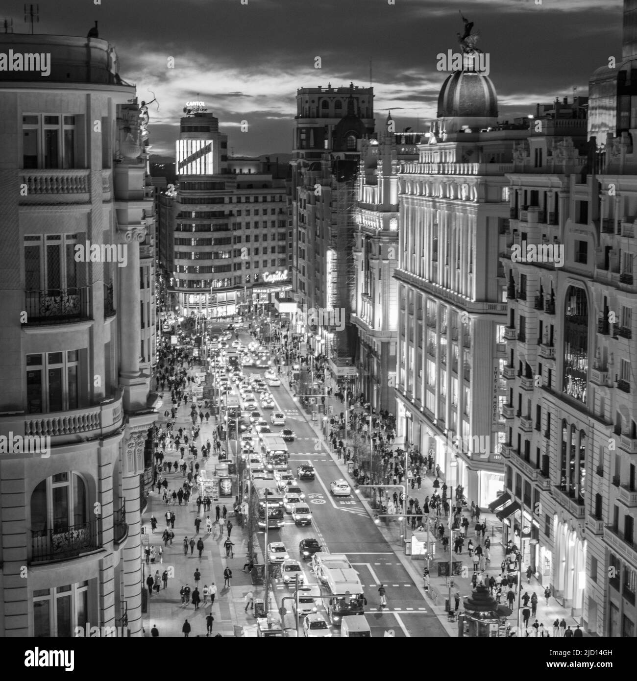 Busy madrid Black and White Stock Photos & Images - Alamy