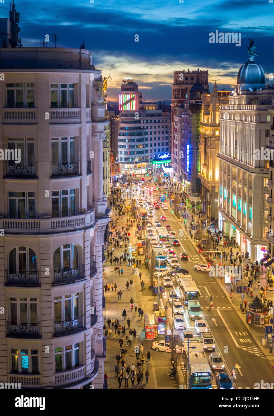 A busy street Madrid, Spain Stock Photo - Alamy