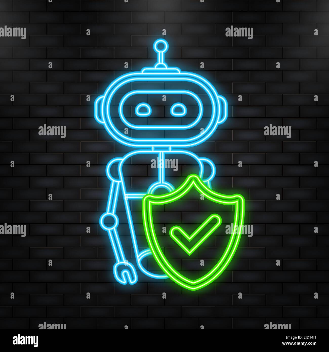 Neon Icon. Chatbot icon concept, chat bot or chatterbot. Robot Virtual ...