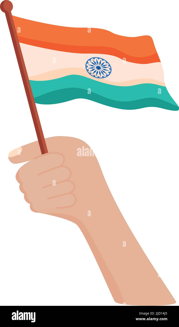 hand with indian flag waving Stock Vector Image & Art - Alamy