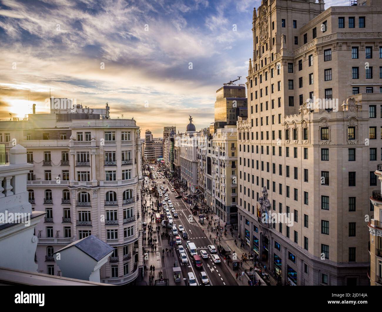A busy street Madrid, Spain Stock Photo - Alamy