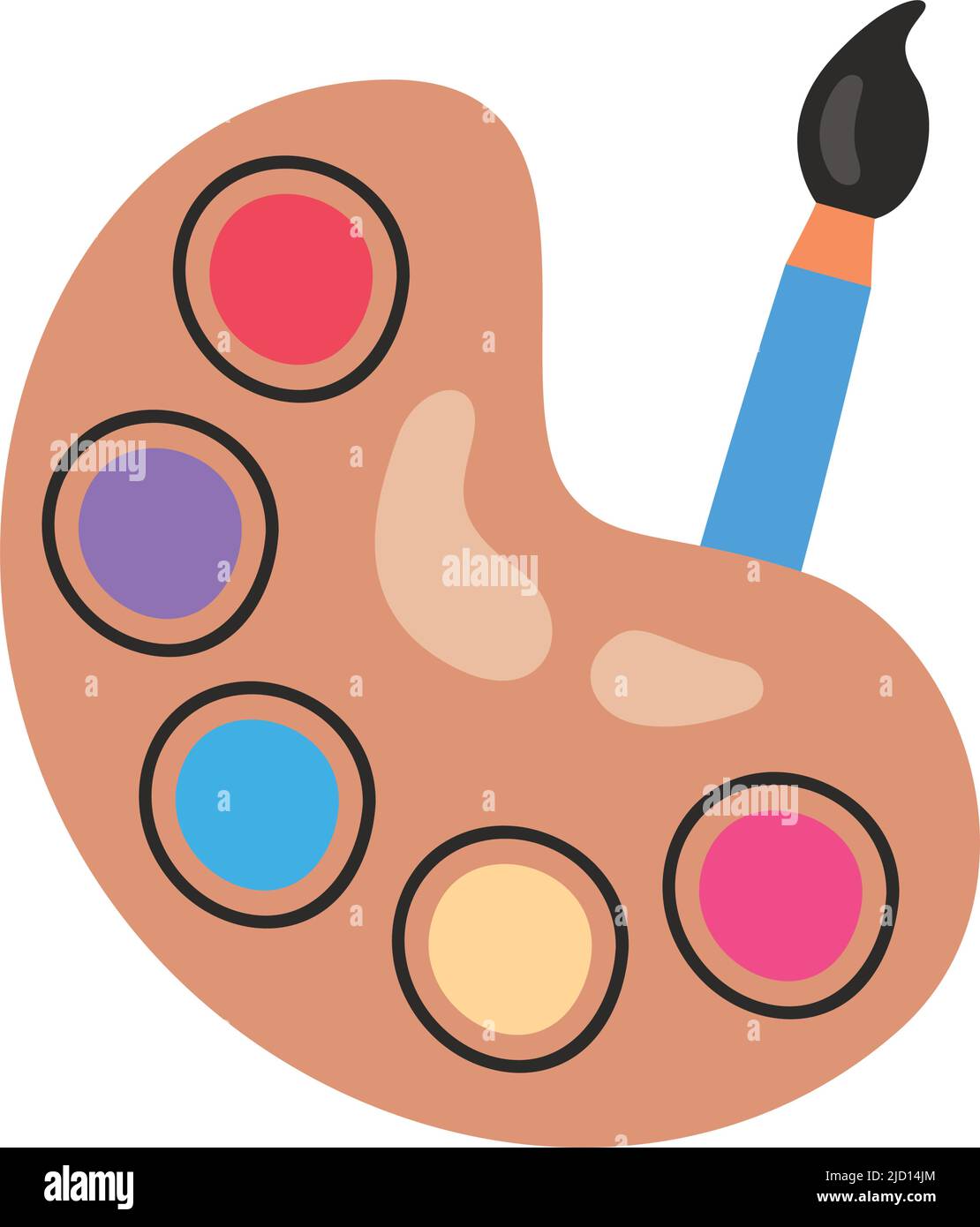 paint palette and brush supply Stock Vector Image & Art - Alamy