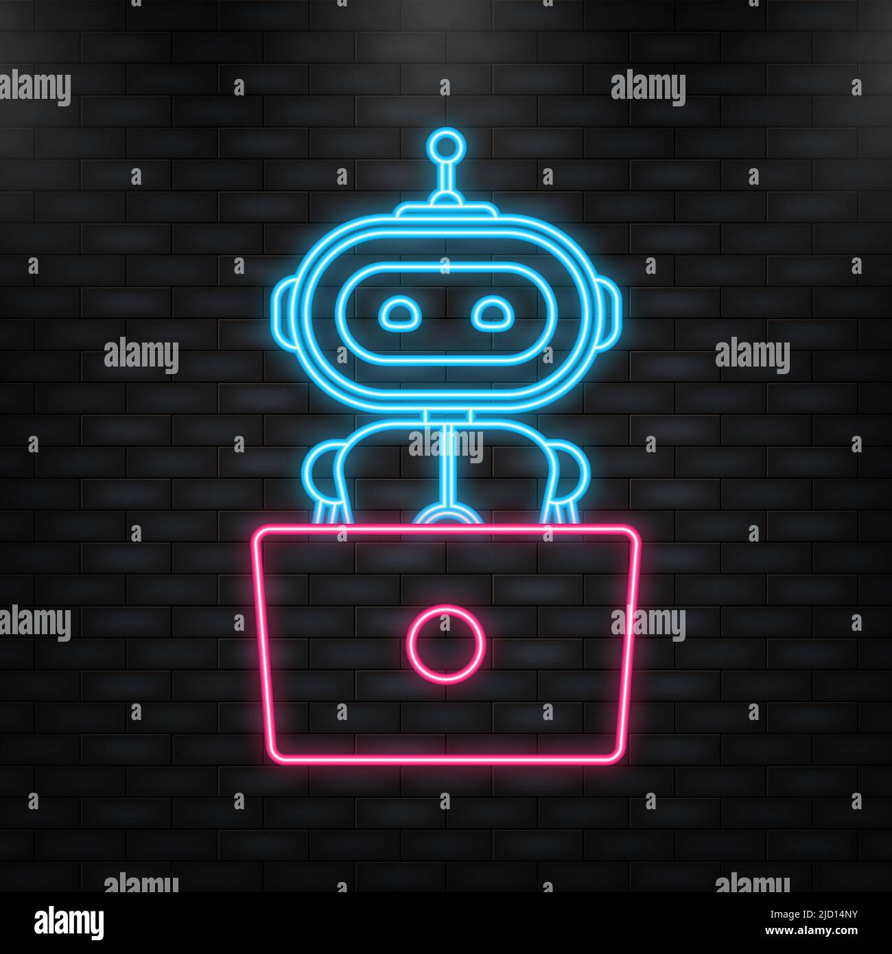 Neon Icon. Chatbot icon concept, chat bot or chatterbot. Robot Virtual ... Neon Icon. Chatbot icon concept, chat bot or chatterbot. Robot Virtual ...