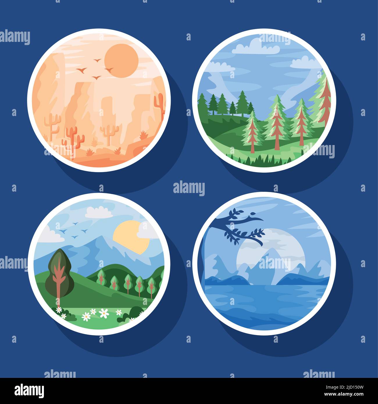 four seasons landscapes set scenes Stock Vector Image & Art - Alamy