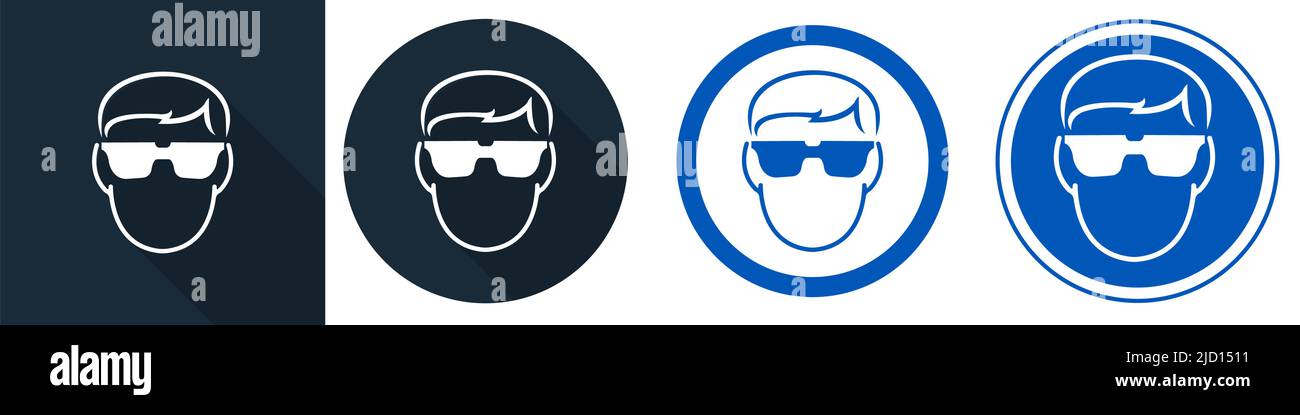 Symbol Wear Safety Glassed Symbol Sign Isolate on White Background ...