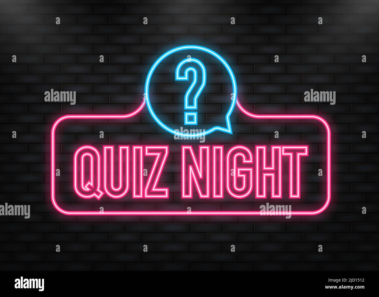 Neon Icon. Quiz night. Element template for design Stock Vector Image ...