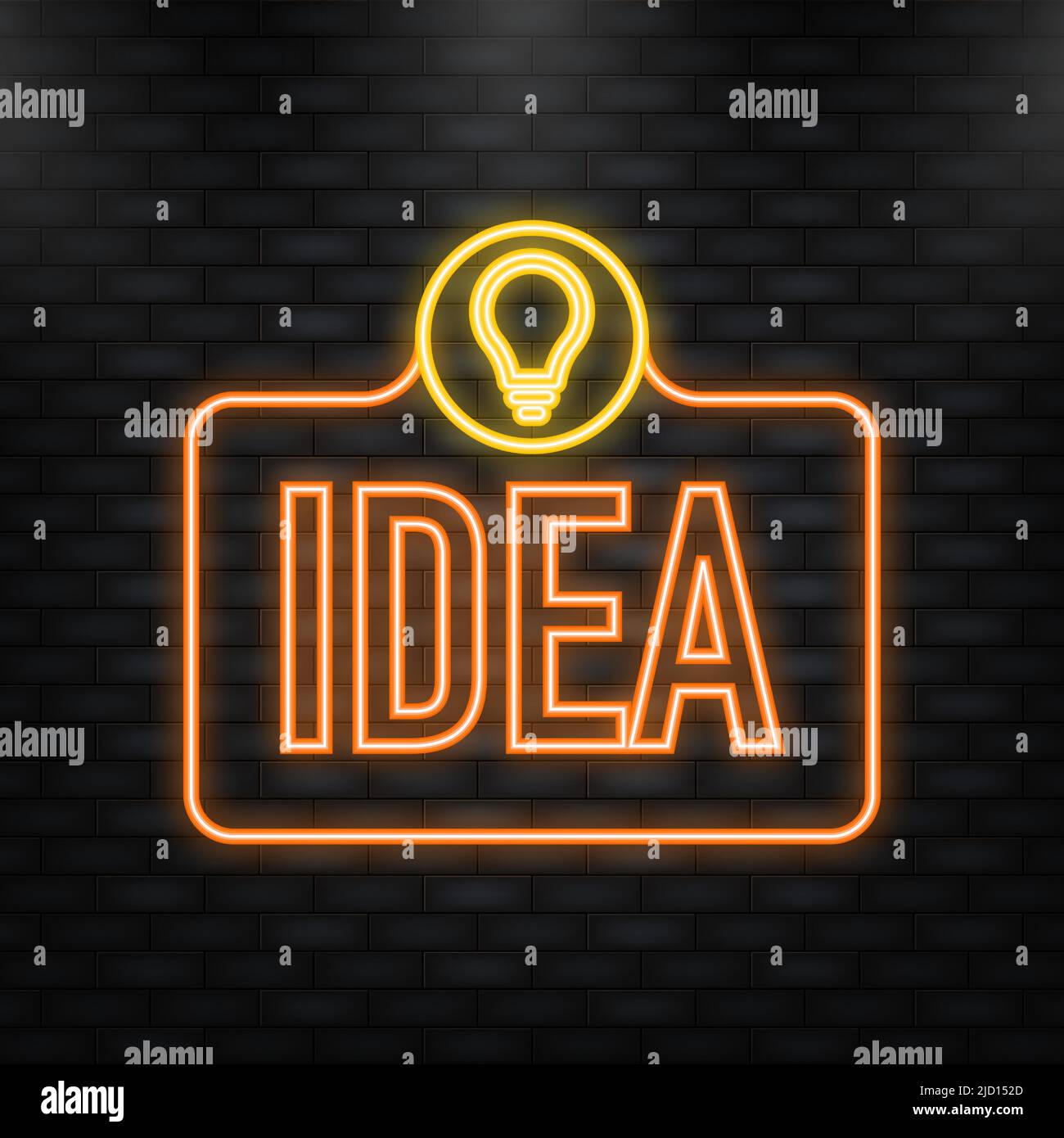 Neon Icon. Quick Tips badge with light bulb Stock Vector Image & Art ...