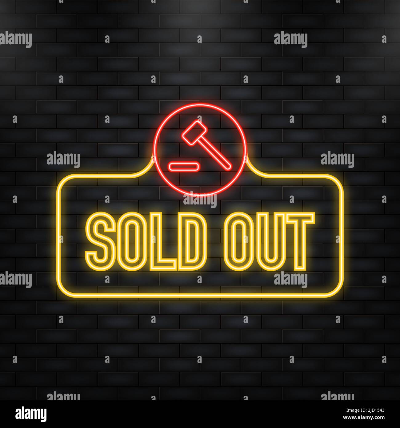 Neon Icon. sold out sign vector illustration Stock Vector Image & Art ...