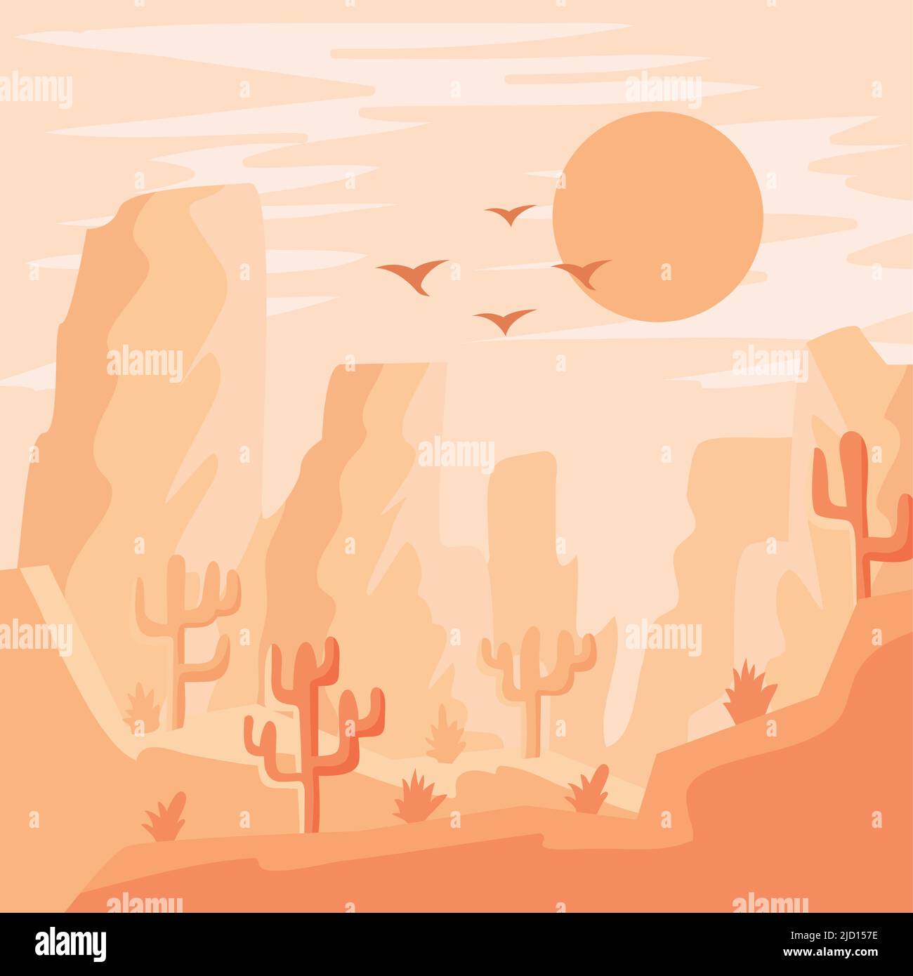 dry desert landscape nature scene Stock Vector Image & Art - Alamy
