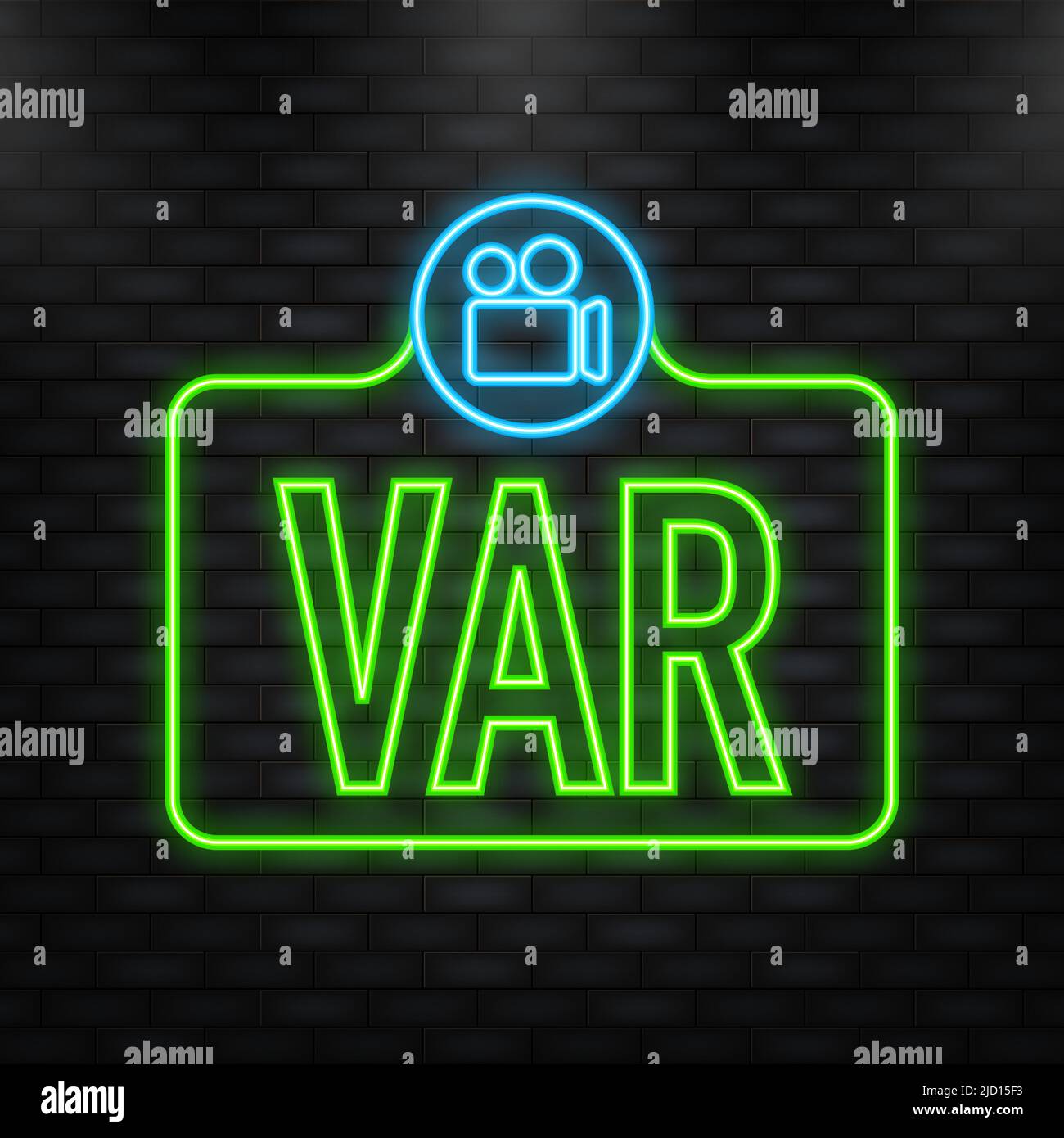 Neon Icon. Video Assistant Referee Vector Illustration. Football ...