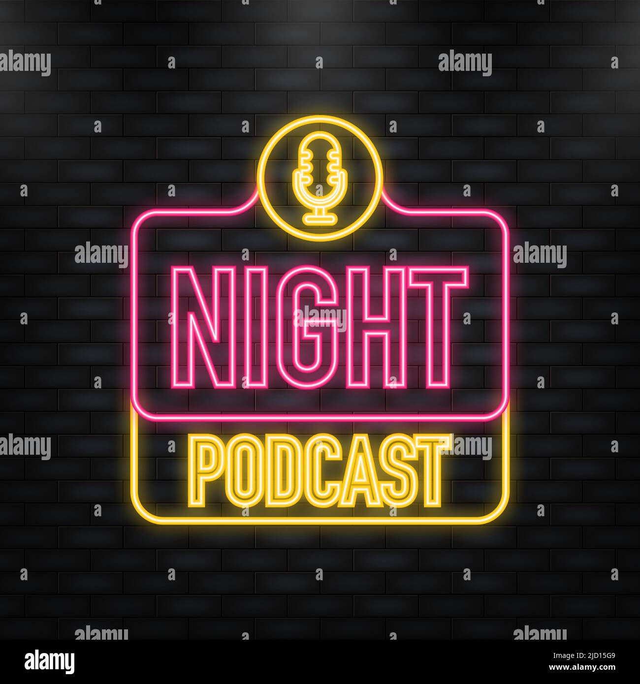 Microphone podcast neon symbol hi-res stock photography and images - Alamy