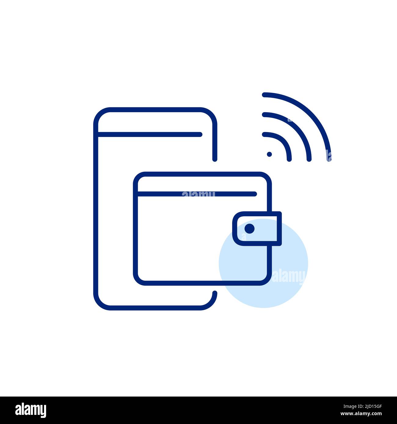 Smart wallet. Pixel perfect, editable stroke line art icon Stock Vector ...