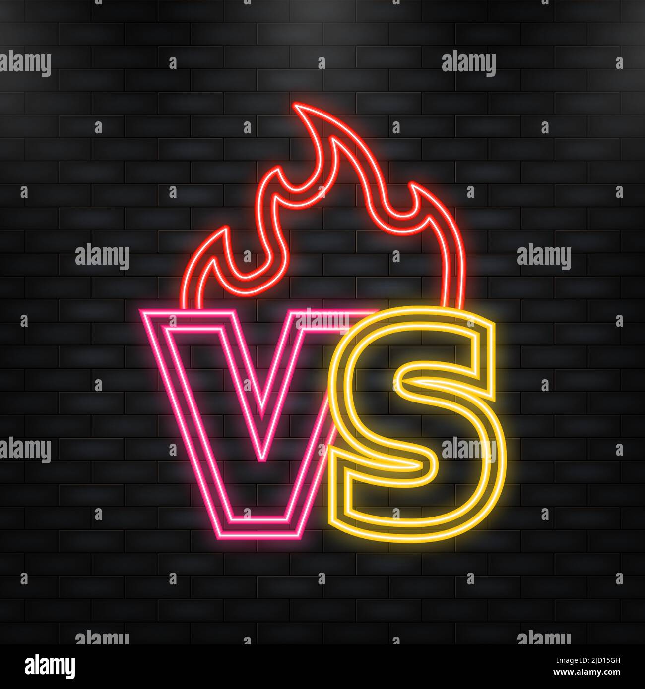 Neon Icon. Versus logo vs letters for sports and fight competition ...