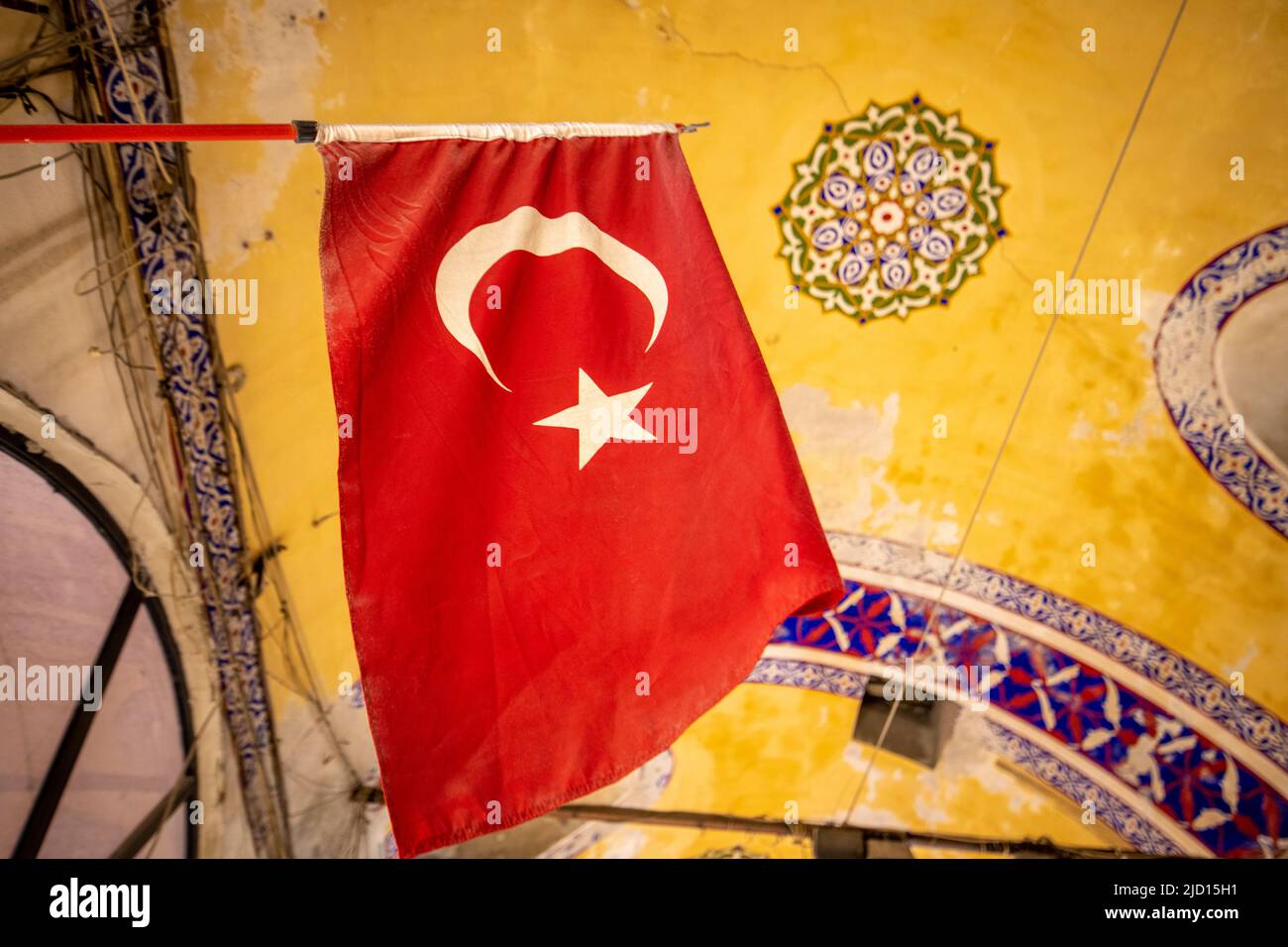 Turkish flag Grand Bazaar Istanbul Turkey Stock Photo - Alamy
