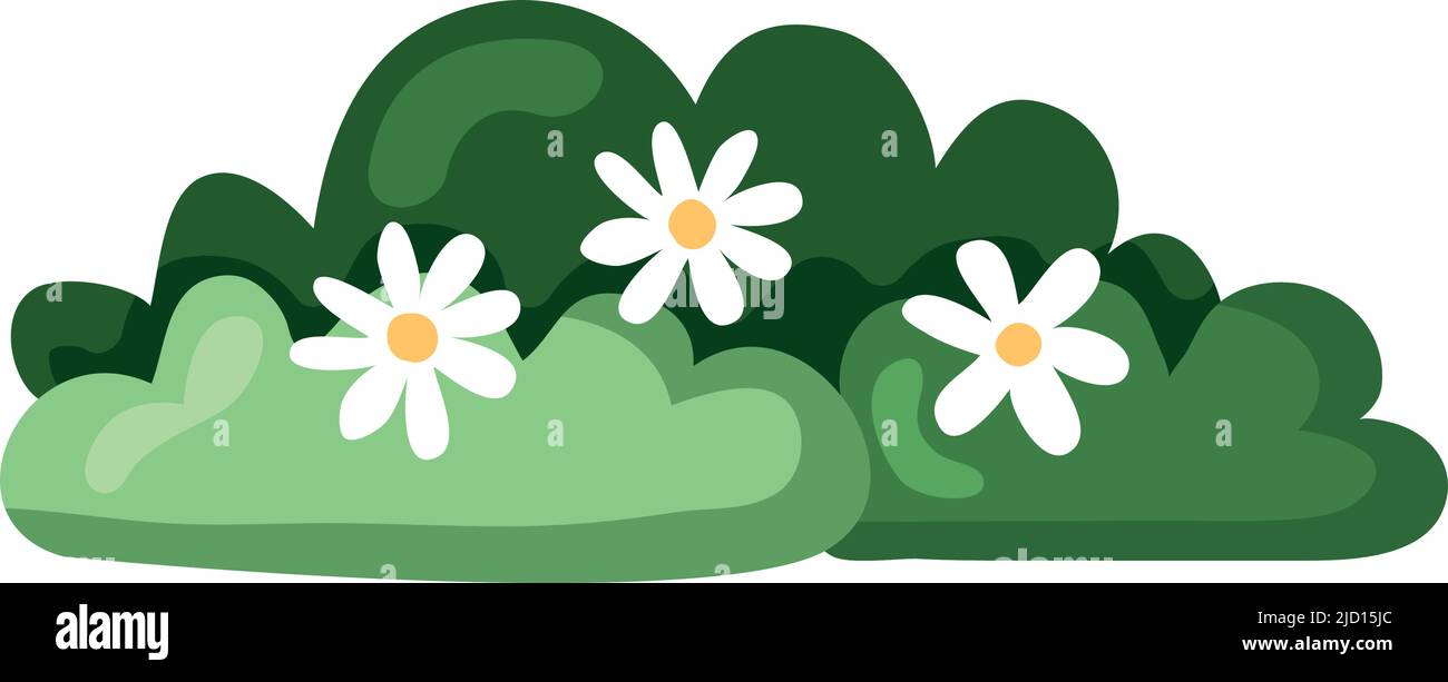 bush with flowers nature icon Stock Vector Image & Art - Alamy