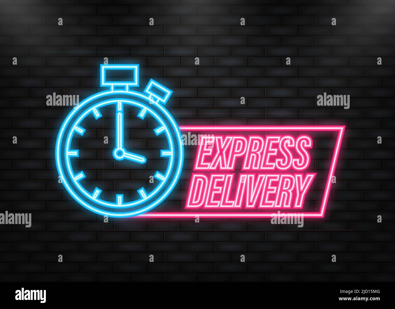 Neon Icon. Express delivery icon for apps and website. Delivery concept ...