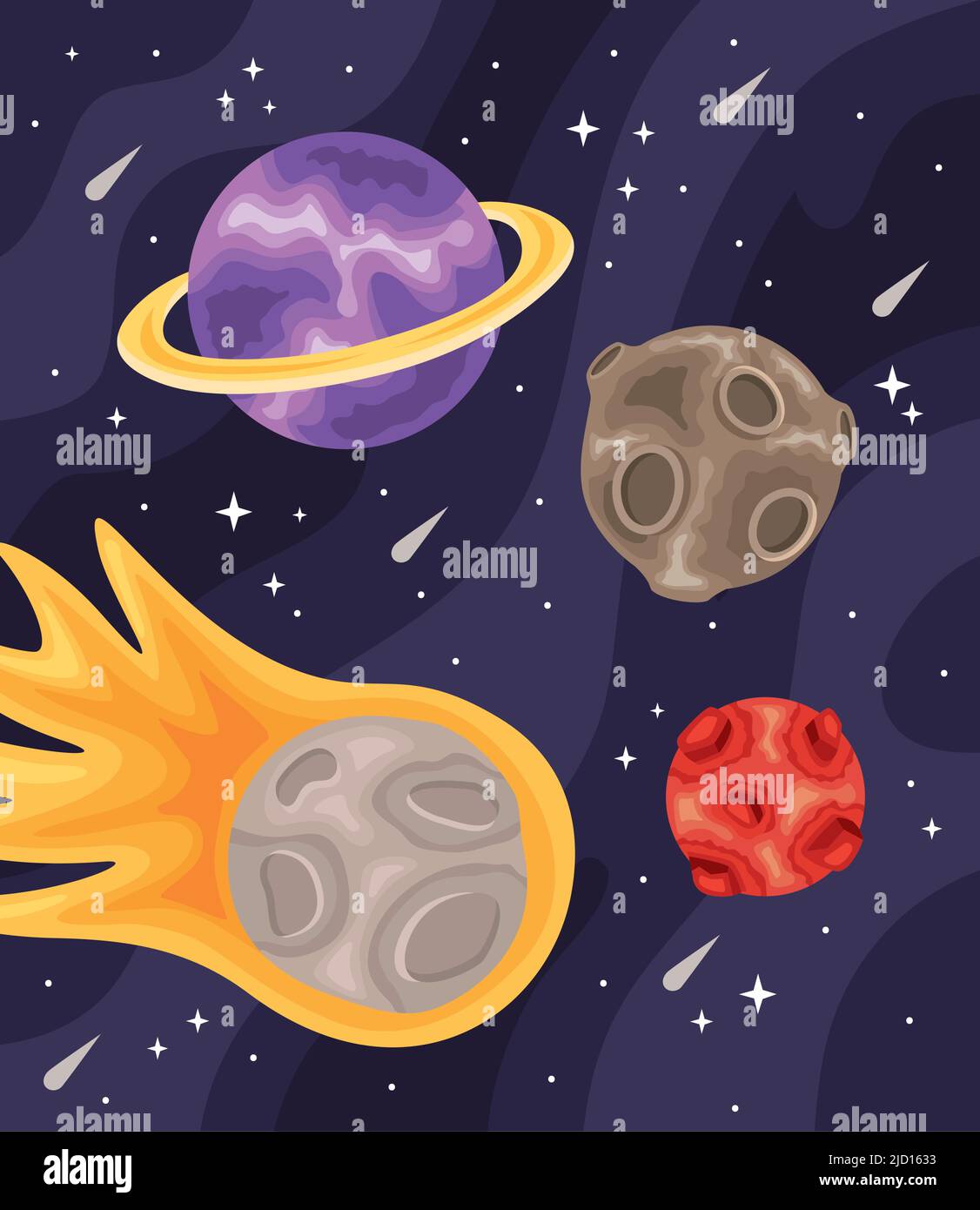 planets and meteorite space scene Stock Vector Image & Art - Alamy