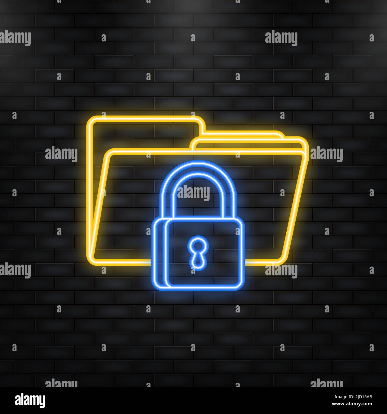 Private key, digital key. Neon icon. Cyber security concept. Futuristic ...