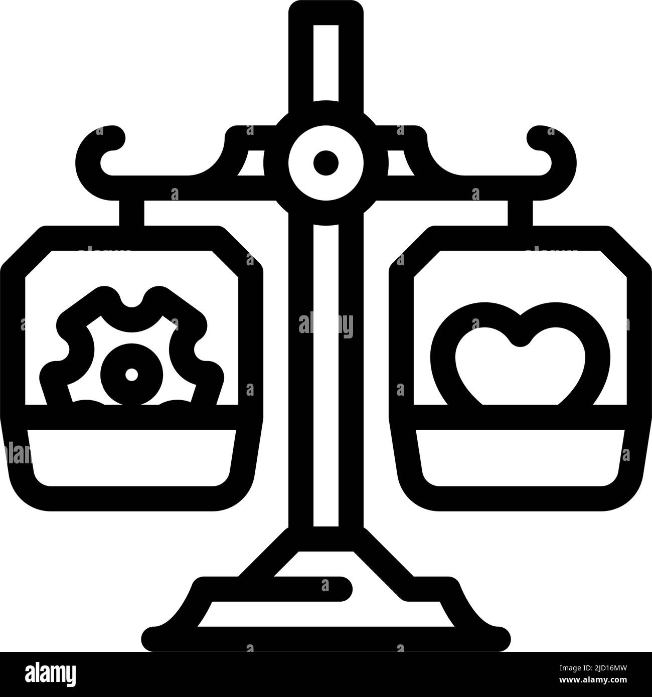 balance of work and life tasks line icon vector illustration Stock ...