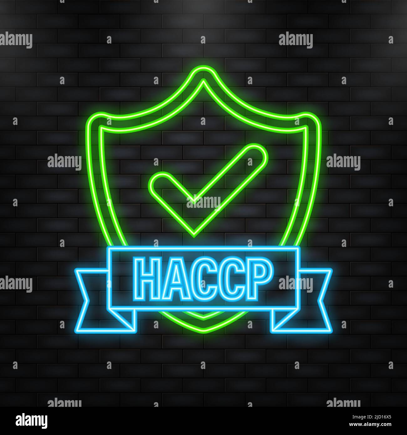 Neon Icon. HACCP Hazard Analysis Critical Control Points Stock Vector ...