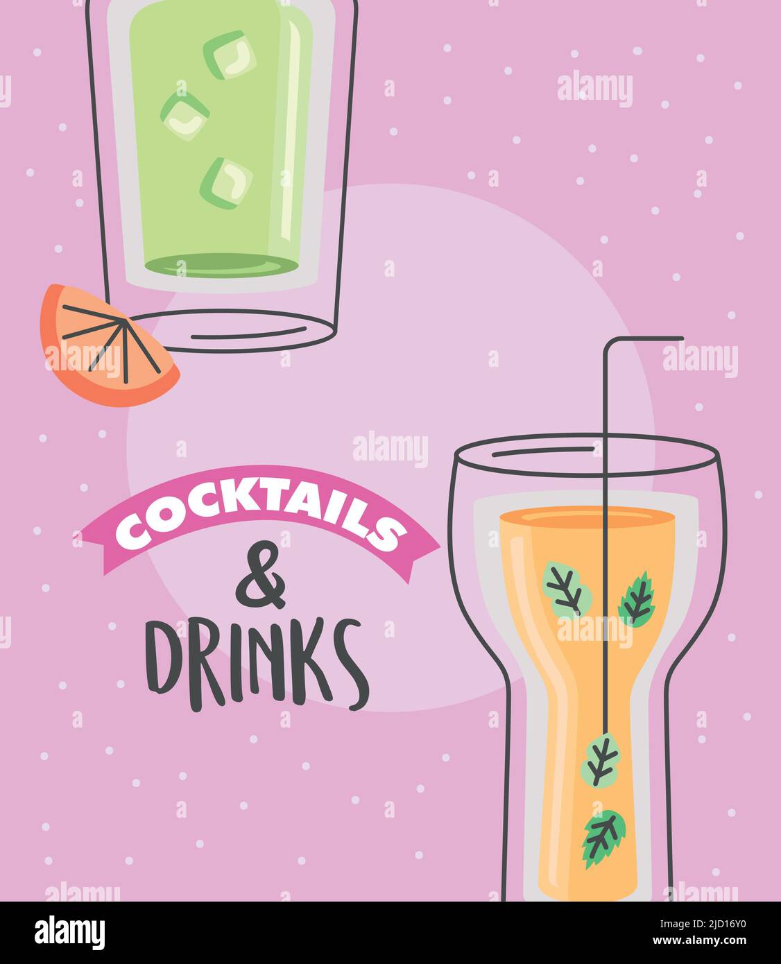 cocktails and drinks poster with glasses Stock Vector Image & Art - Alamy