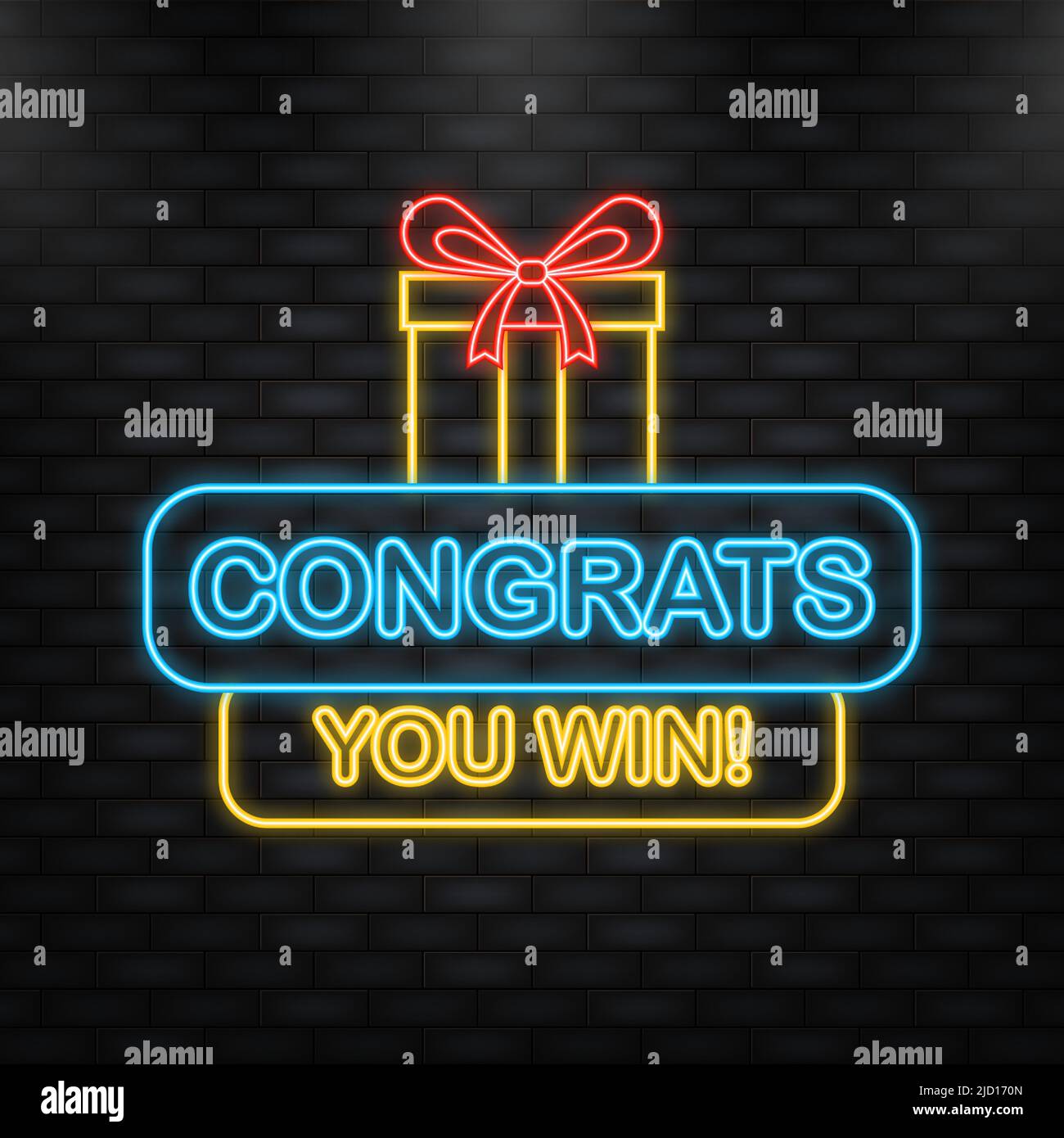 You win concept. Neon icon.Stylish abstract invitation card. Winner ...