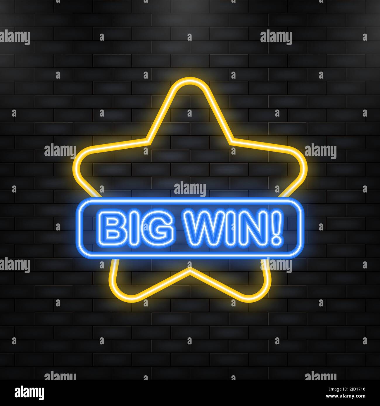 Big win social media post template. Neon icon. Poster, media banner ...