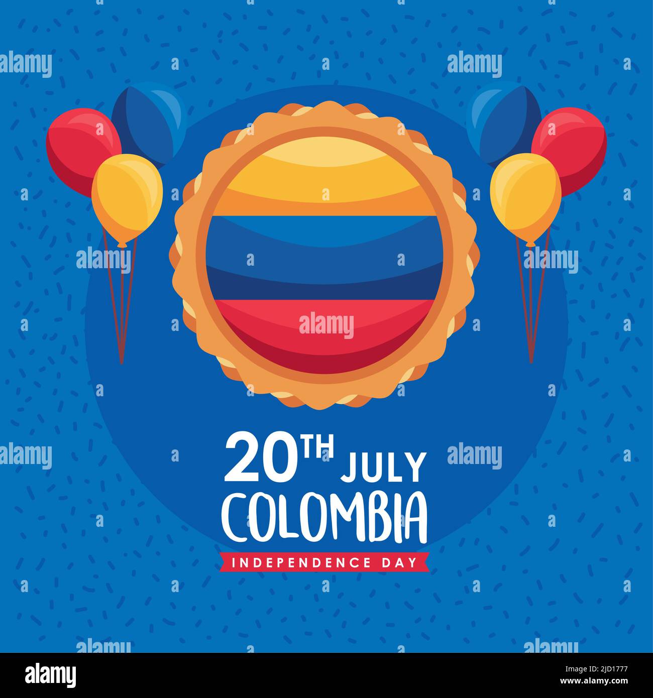 colombia independence day lettering with flag Stock Vector Image & Art ...
