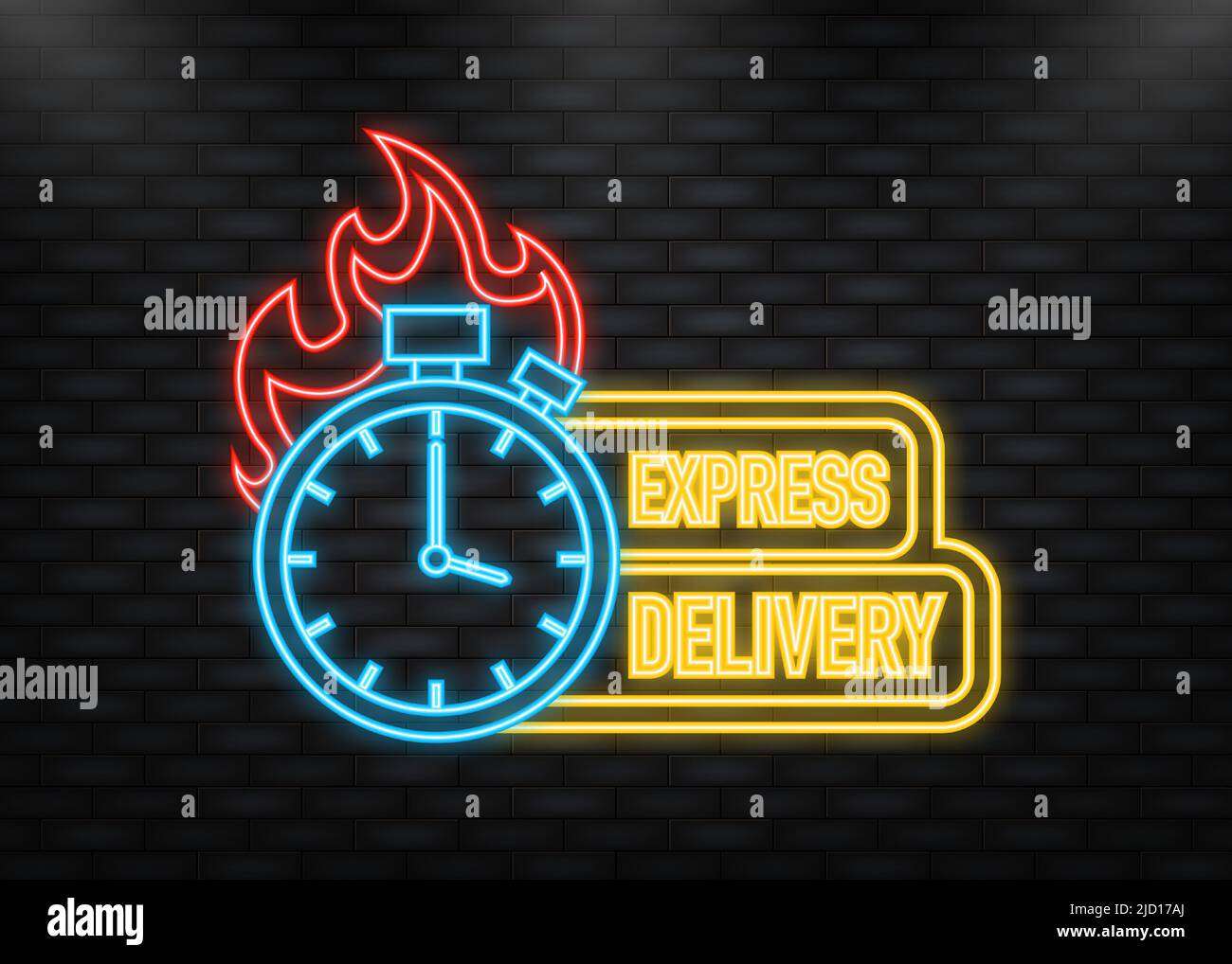 Neon Icon. Express delivery icon for apps and website. Delivery concept ...