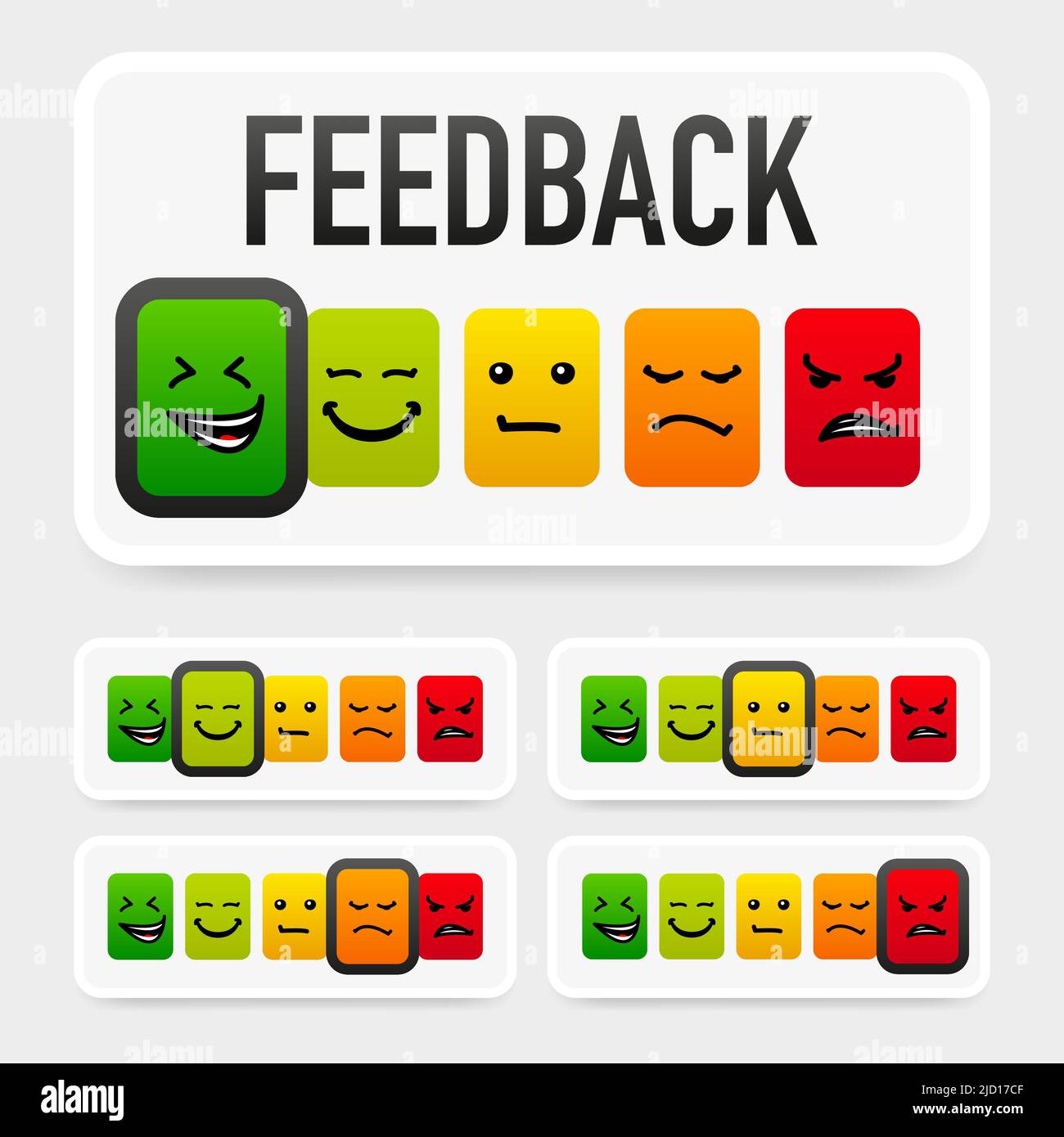 Vector Set of Emoticons. Sad and Happy Mood Icons. Feedback icon Stock ...