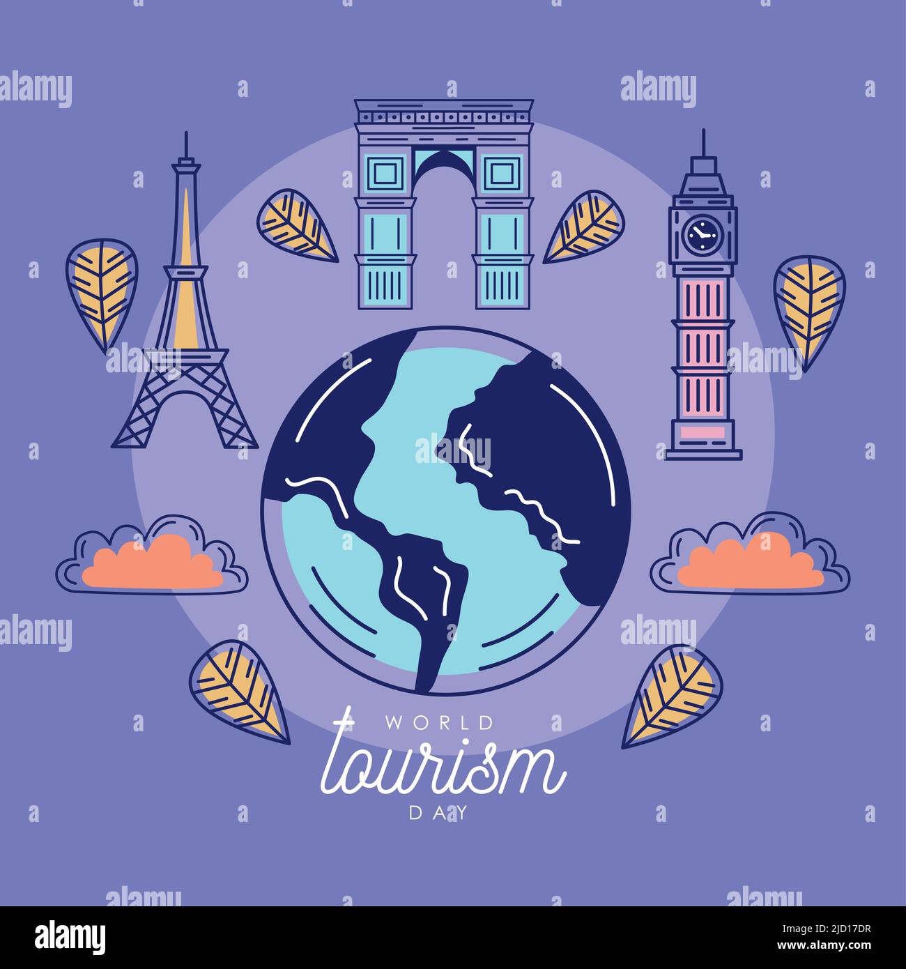 World tourism day lettering landmarks hi-res stock photography and ...