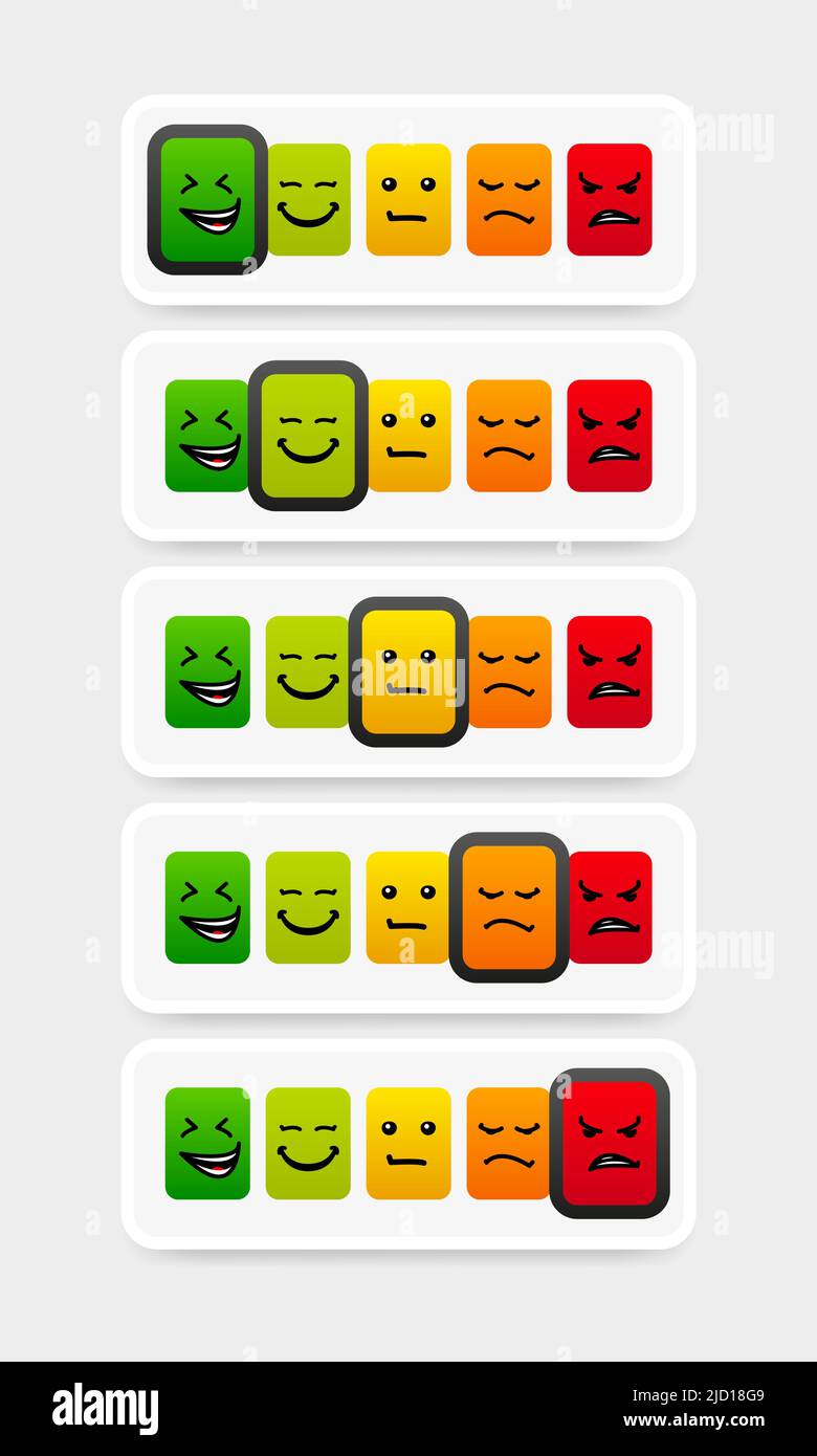 Vector Set of Emoticons. Sad and Happy Mood Icons. Feedback icon Stock ...