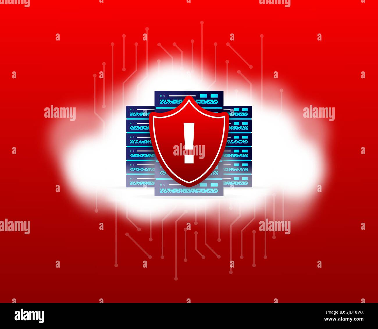 Data base, cloud. Network servers computer hardware technology decorative elements. Vector ...