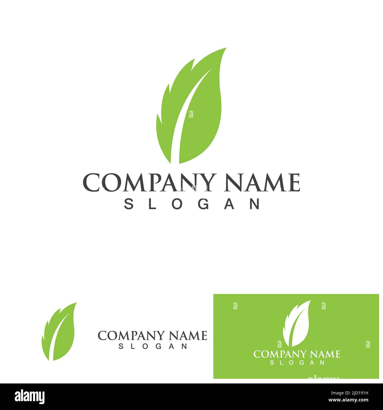Eco Energy Vector Logo with leaf symbol. Green color with flash or ...
