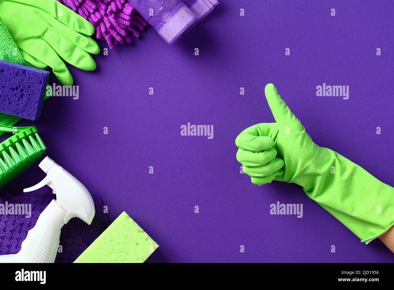 Woman cleaning house thumbs up hi-res stock photography and images - Alamy