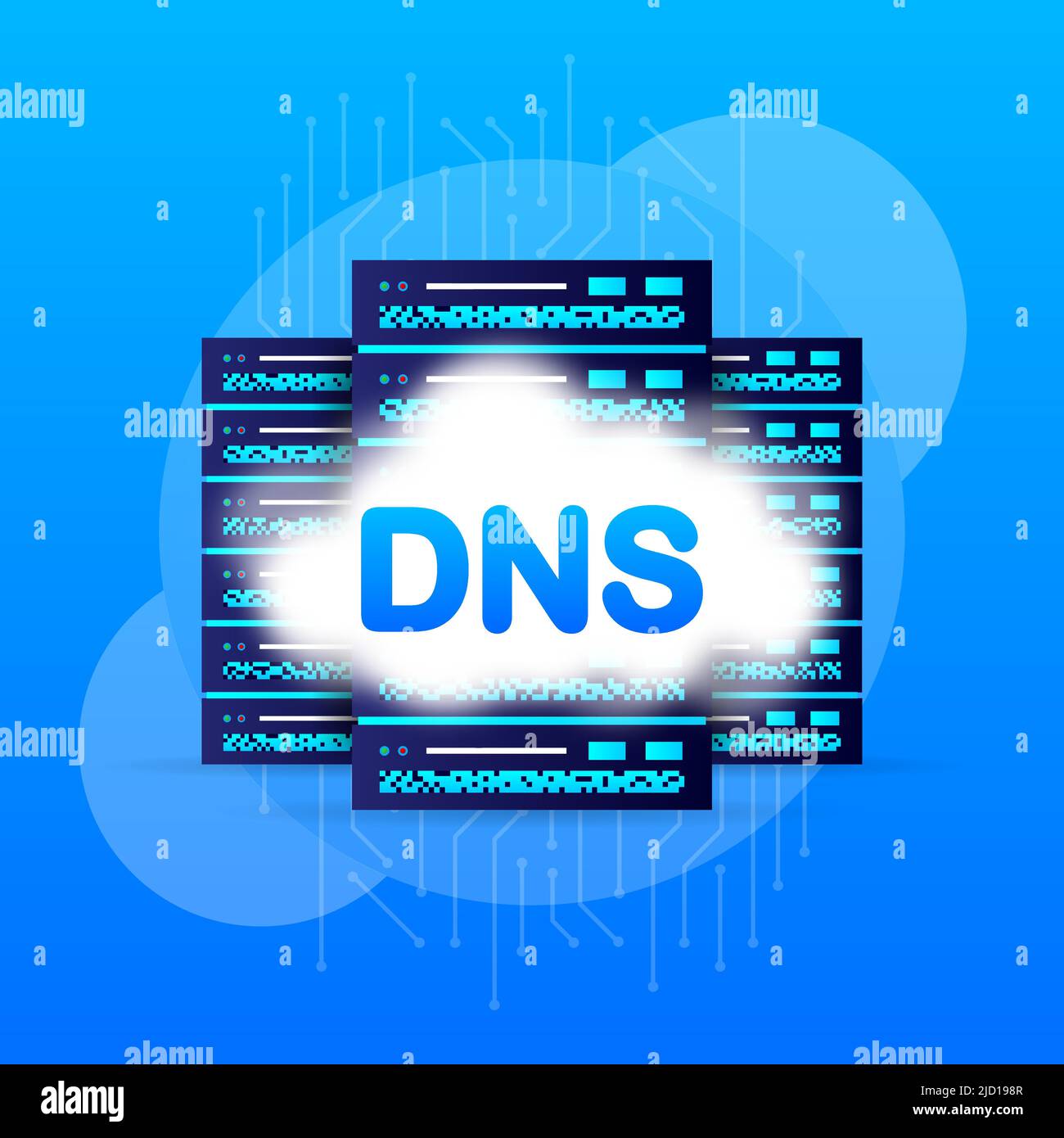DNS icon on white background. Isolated vector illustration. Cyber ...