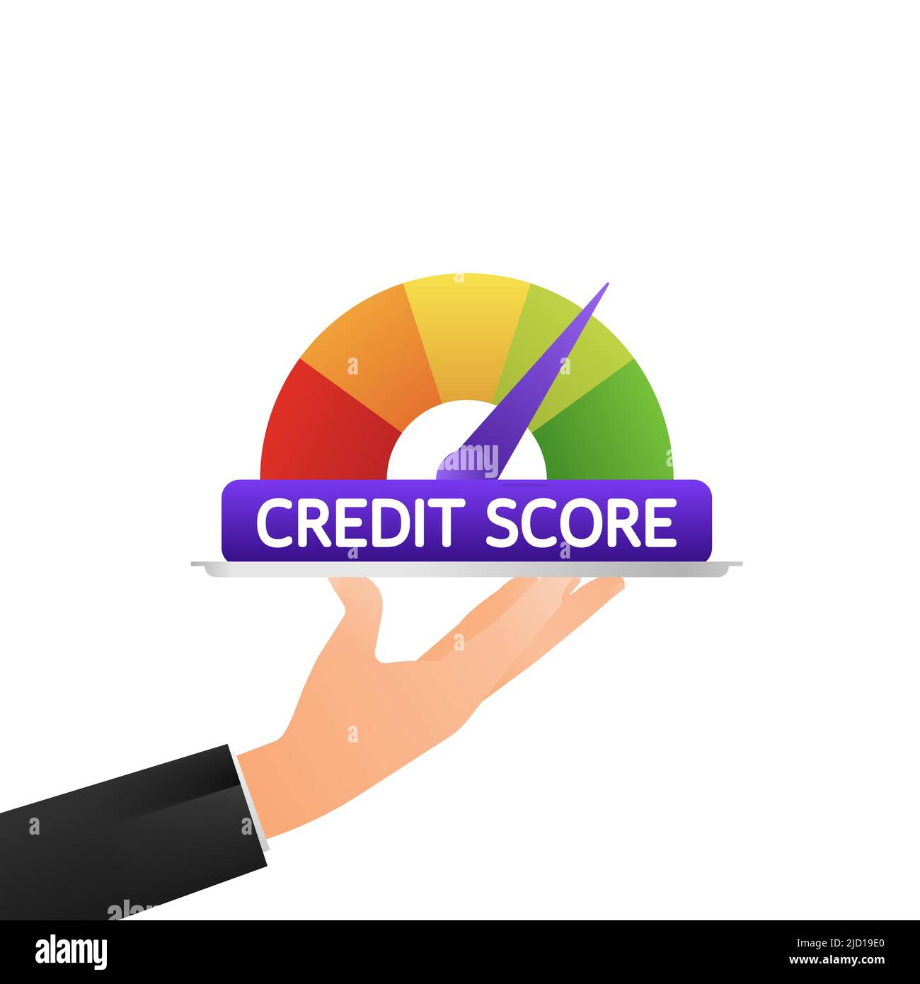 Credit score speedometer on white background. Vector illustration Stock ...