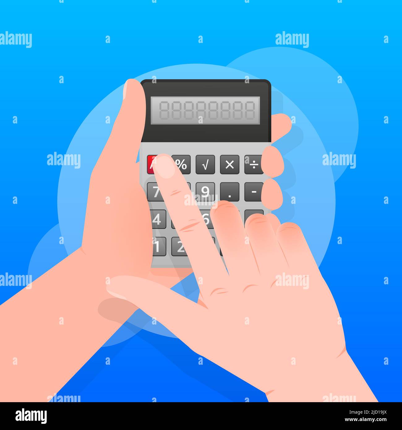 Modern cartoon illustration with calculator for web design. Financial ...