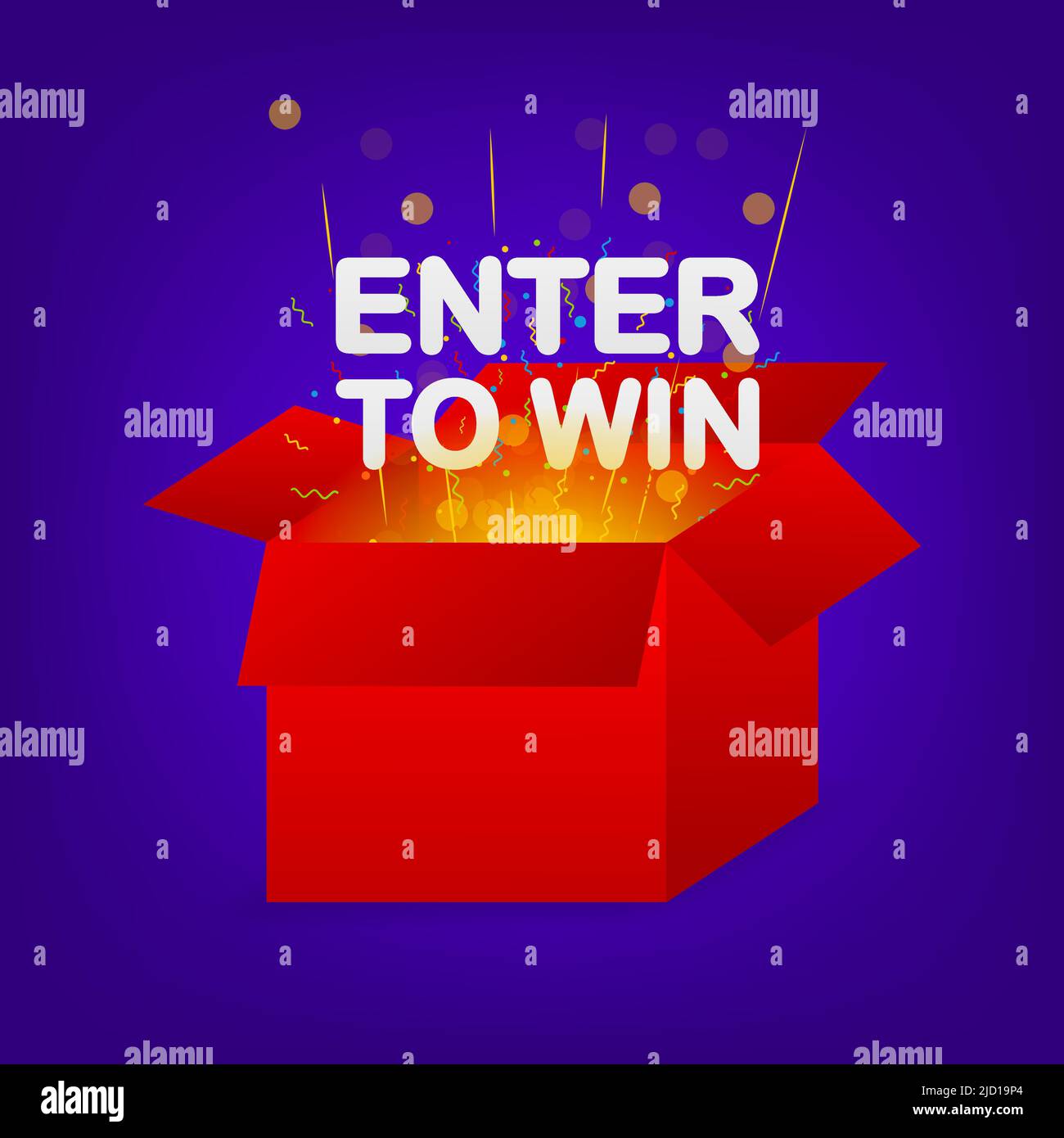 Enter to win prizes megaphone yellow banner in 3D style on white ...