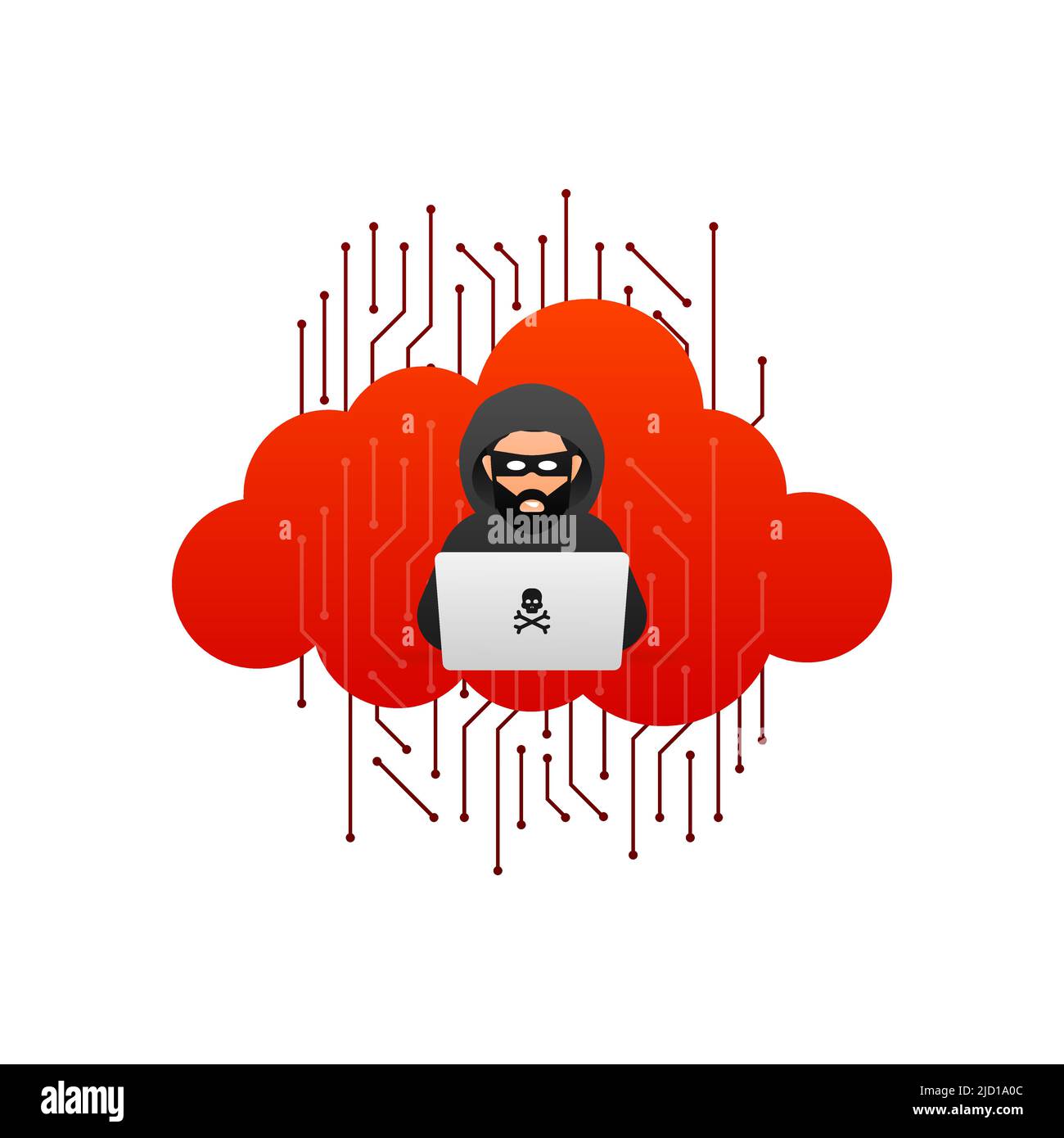 Hacked, great design for any purposes. Internet technology. Cyber crime, hacker attack. Phishing ...