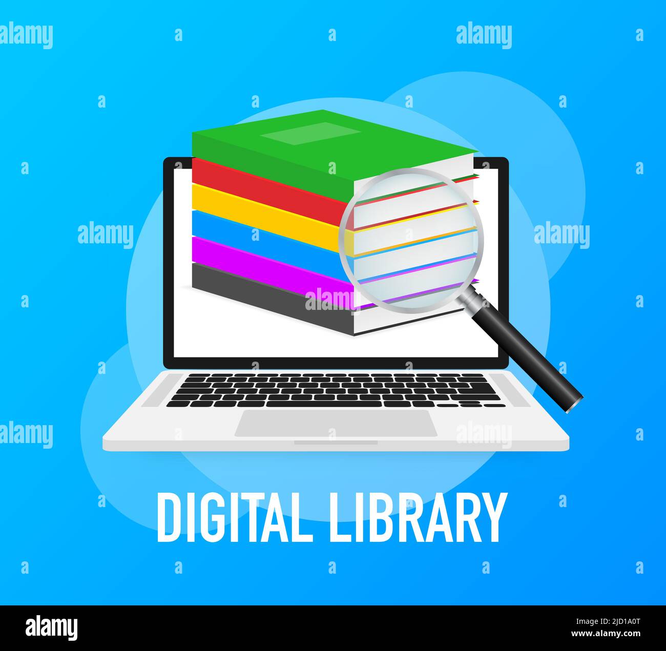 Digital library. Education, knowledge, study concept Stock Vector Image ...