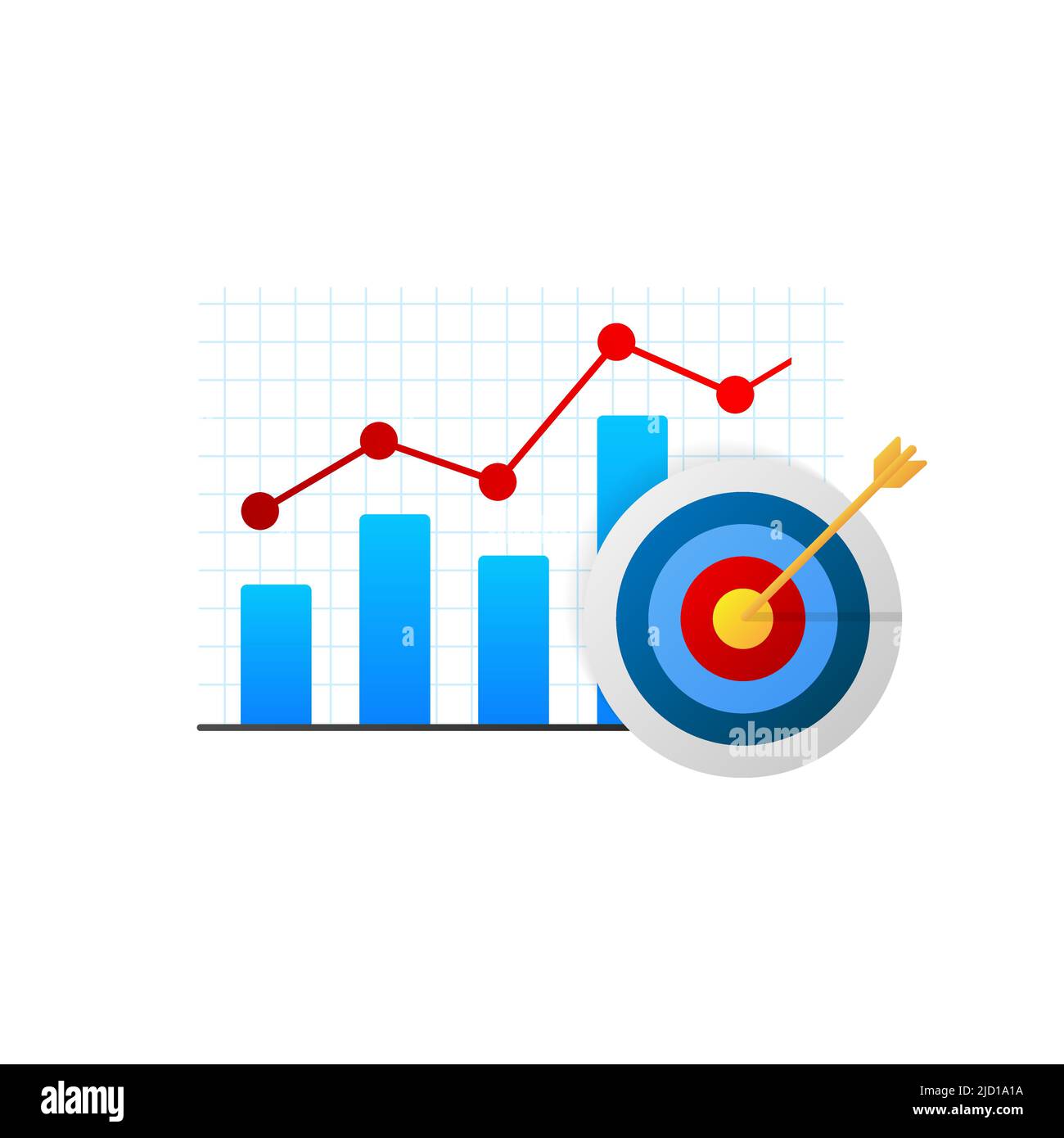 3d target raise for concept design. Vector illustration. Development ...