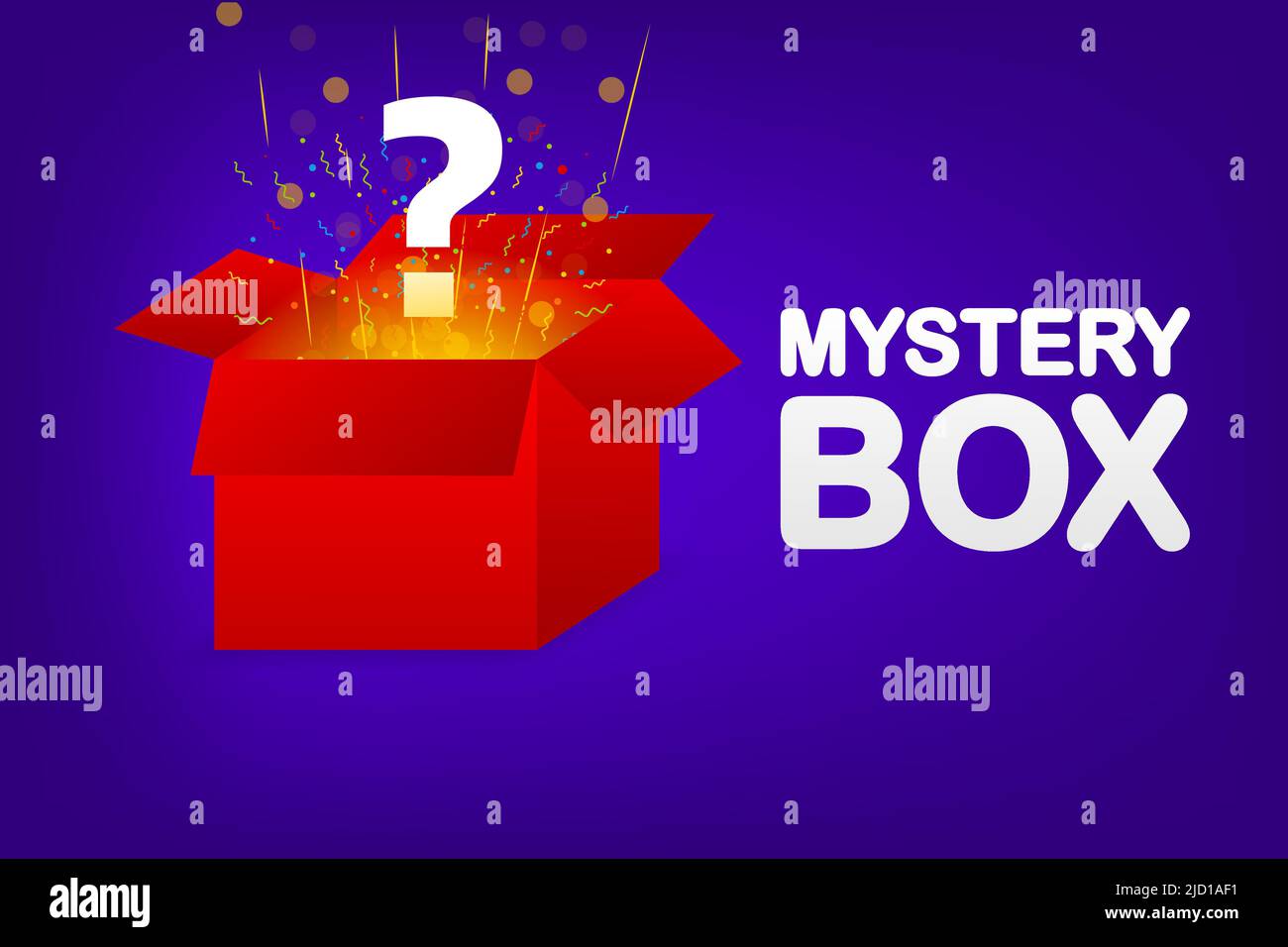 Red mystery box on light background. Premium vector. Digital background ...
