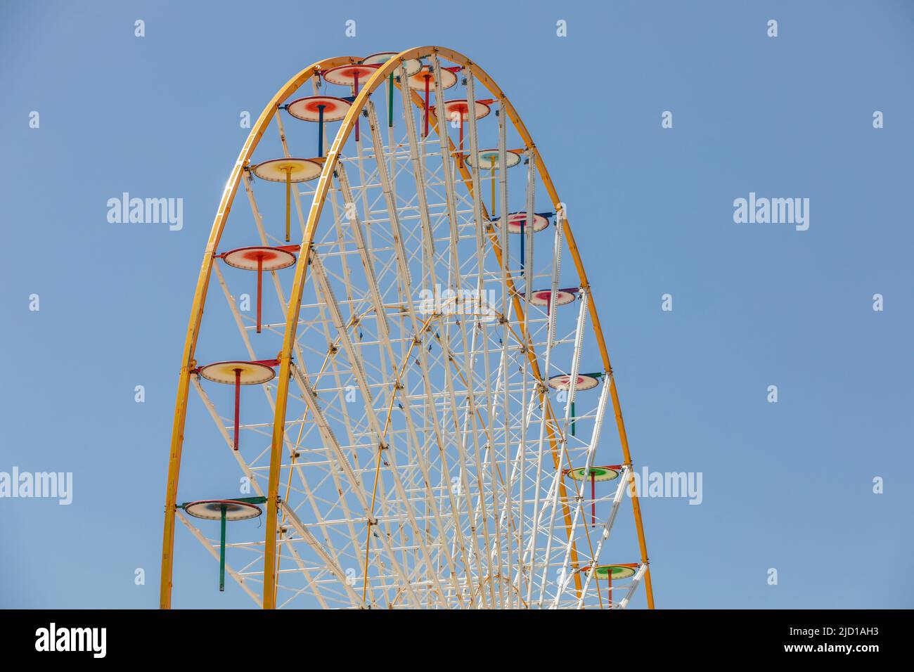 An empty Ferris Wheel under construction in Le Barcares, France Stock ...